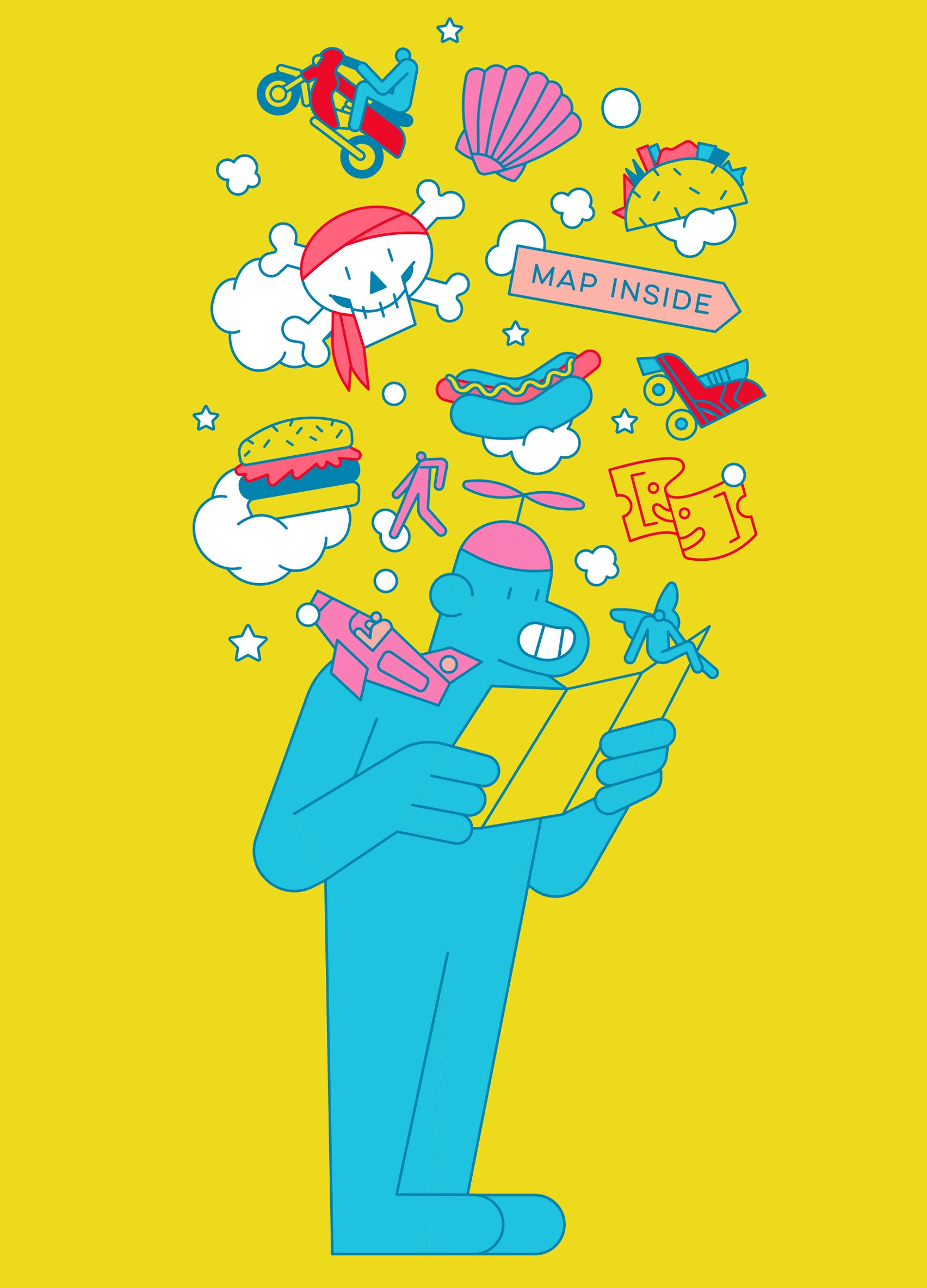 Studio Moross designs "slightly weird" posters for relaunched Dreamland ...